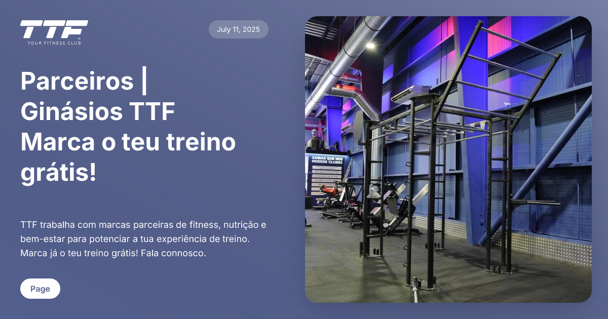 Parceiros | Ginásios TTF Marca o teu treino grátis!